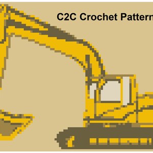 Crochet Blanket, C2C Crochet, PDF, Excavator, Digger, Graphgan Pattern ...