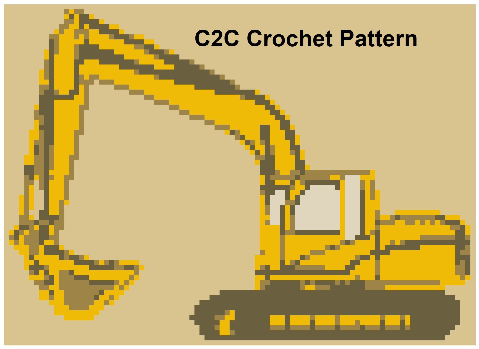 Crochet Blanket, C2C Crochet, PDF, Excavator, Digger, Graphgan Pattern ...