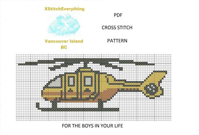Cross Stitch Pattern, Helicopter, Cross Stitch Patterns, Counted Cross ...
