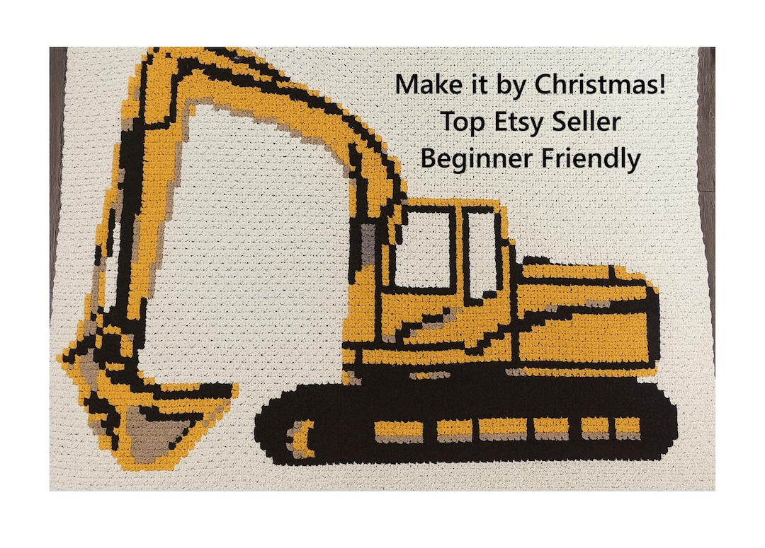 Excavator Crochet Blanket Pattern: Digger Graphgan, C2C (PDF) - Etsy
