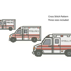Ambulance Cross Stitch Pattern PDF Emergency Vehicle Counted Cross ...
