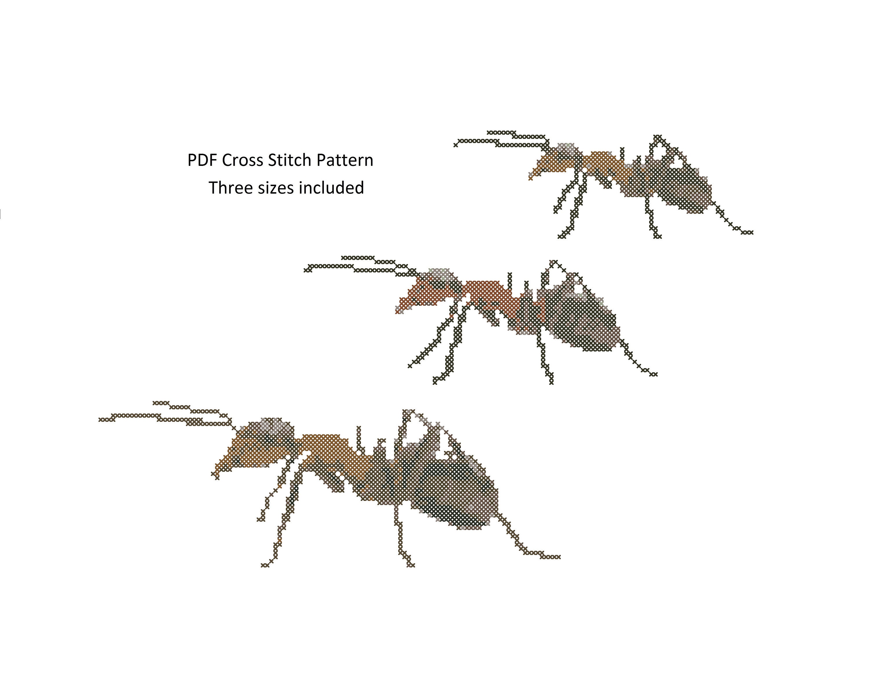Cross Stitch Pattern, PDF, Ant Design, Counted Cross Stitch, Insect ...