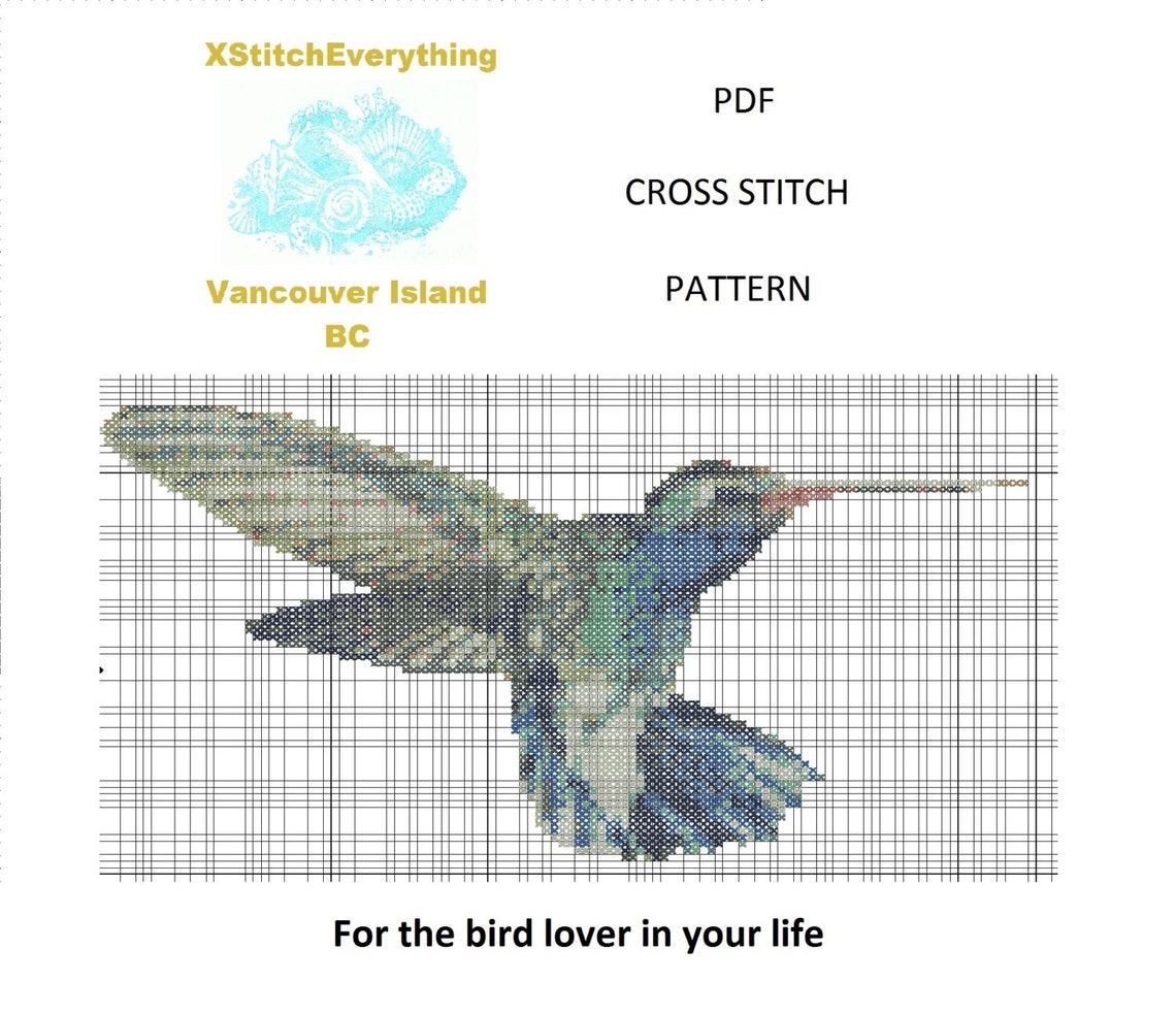 Hummingbird Cross Stitch Pattern Hummingbird Bird Cross - Etsy