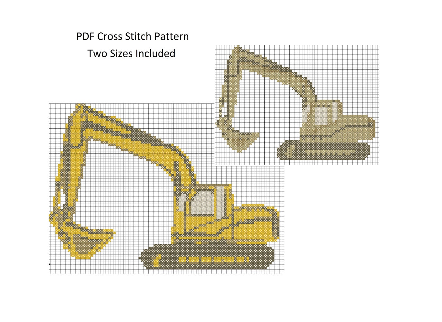 Cross Stitch Pattern PDF Excavator Digging Machine Working - Etsy Australia
