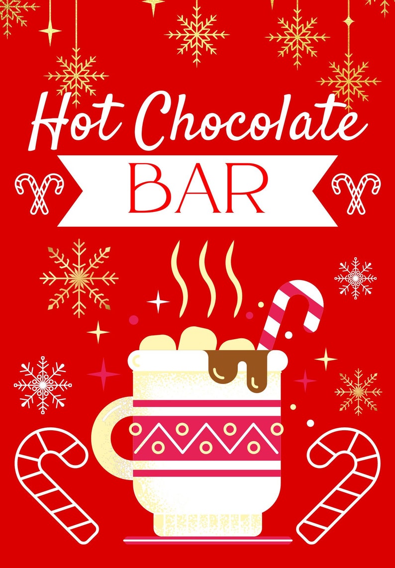 Hot Chocolate Bar Peppermint Sign - Etsy