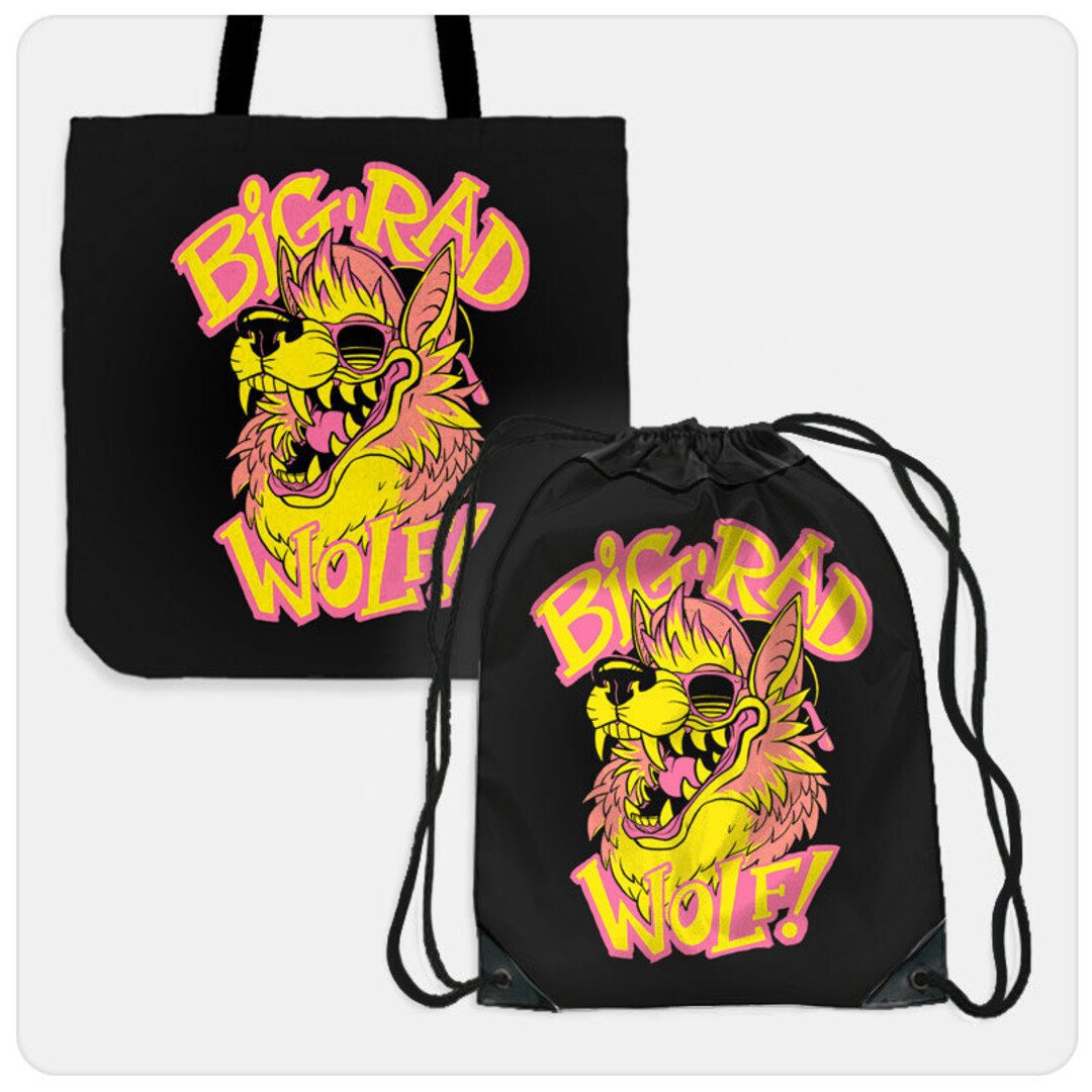 Big Rad Wolf Bags tote Cinch Sling Laundry by - Etsy