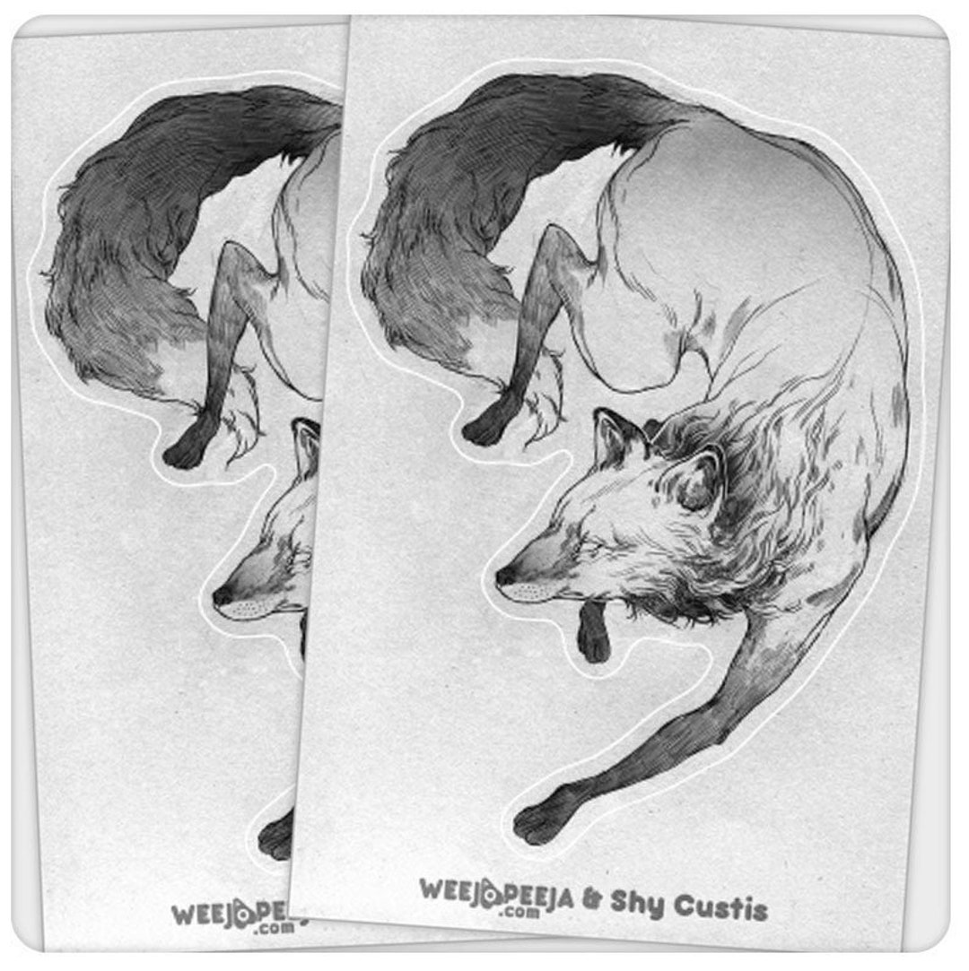 Grey Fox Vinyl Sticker Sheet by Shy Custis - Etsy