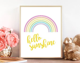 Rainbow Hello Poster - Etsy