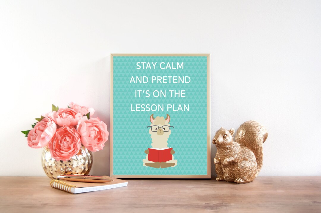 Stay Calm Alpaca Classroom Sign 8x10 Printable Classroom - Etsy