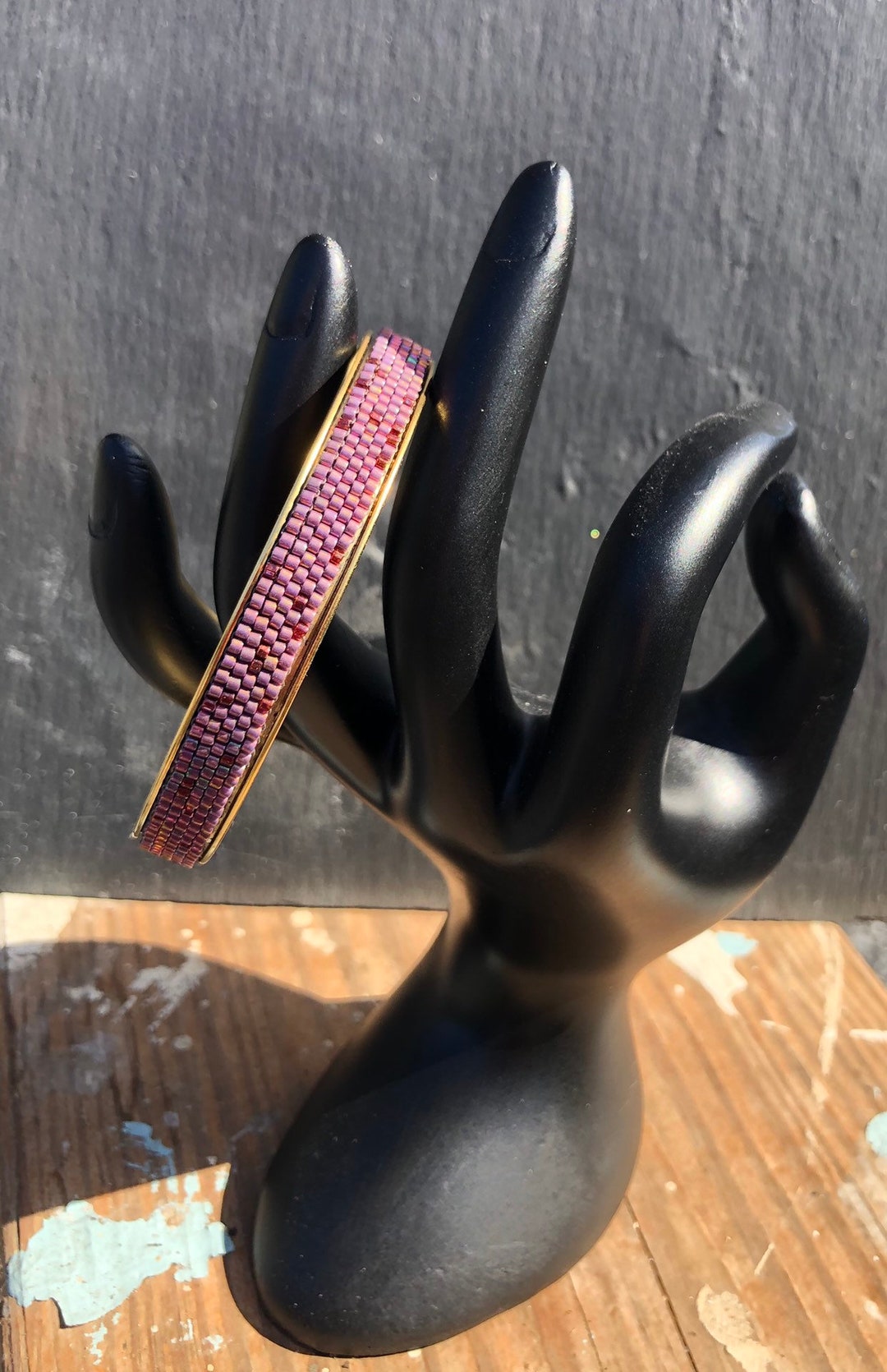 Handwoven Cylinder Bead Bangle - Etsy