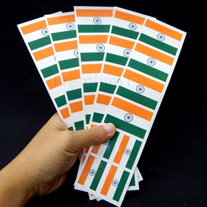 40 Removable Stickers: Indian Flag, India Party Favors, Decals - Etsy