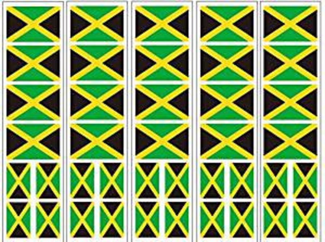 40 Removable Stickers: Jamaica Flag, Jamaican Party Favors, Decals - Etsy