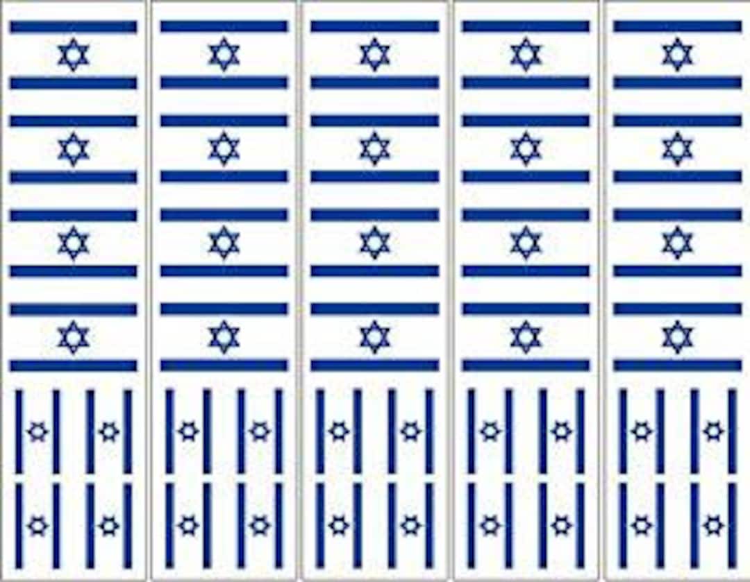 40 Removable Stickers: Israeli Flag, Israel Party Favors, Decals - Etsy