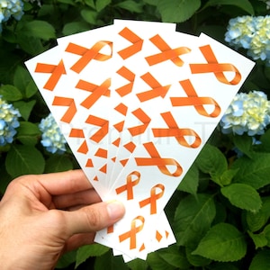 40 Orange Ribbon Temporary Tattoos: Cancer Awareness Tattoo - Etsy