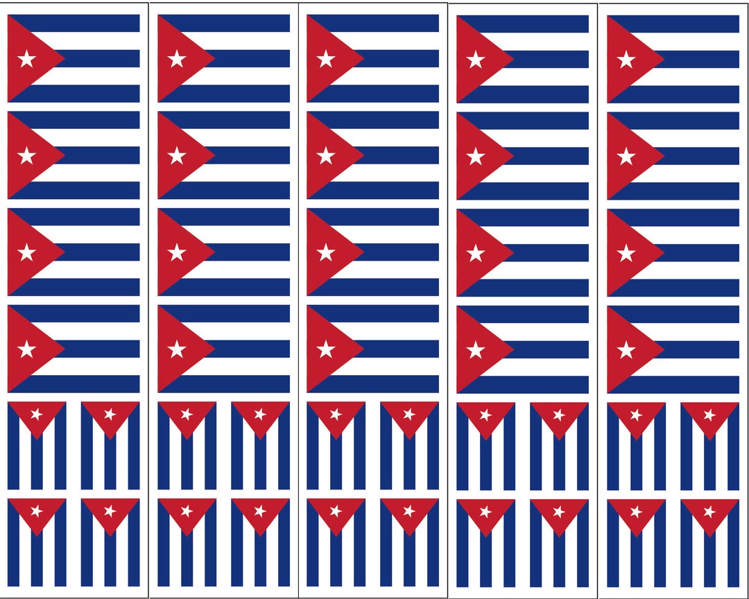 40 Removable Stickers: Cuban Flag, Cuba Party Favors, Decals - Etsy