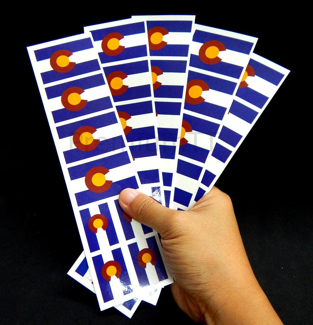 40 Removable Stickers: Colorado Flag, Party Favors, Decals - Etsy