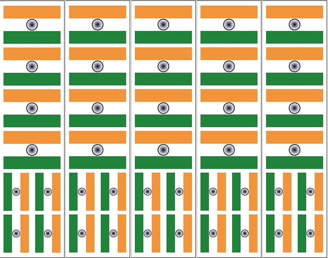 40 Removable Stickers: Indian Flag, India Party Favors, Decals - Etsy