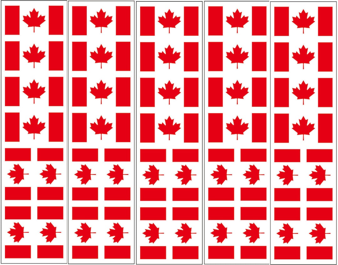 40 Removable Stickers: Canada Flag, Canadian Party Favors, Decals - Etsy