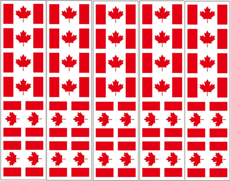 40 Removable Stickers: Canada Flag Canadian Party Favors - Etsy