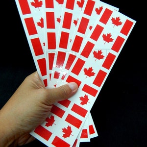 40 Removable Stickers: Canada Flag, Canadian Party Favors, Decals - Etsy