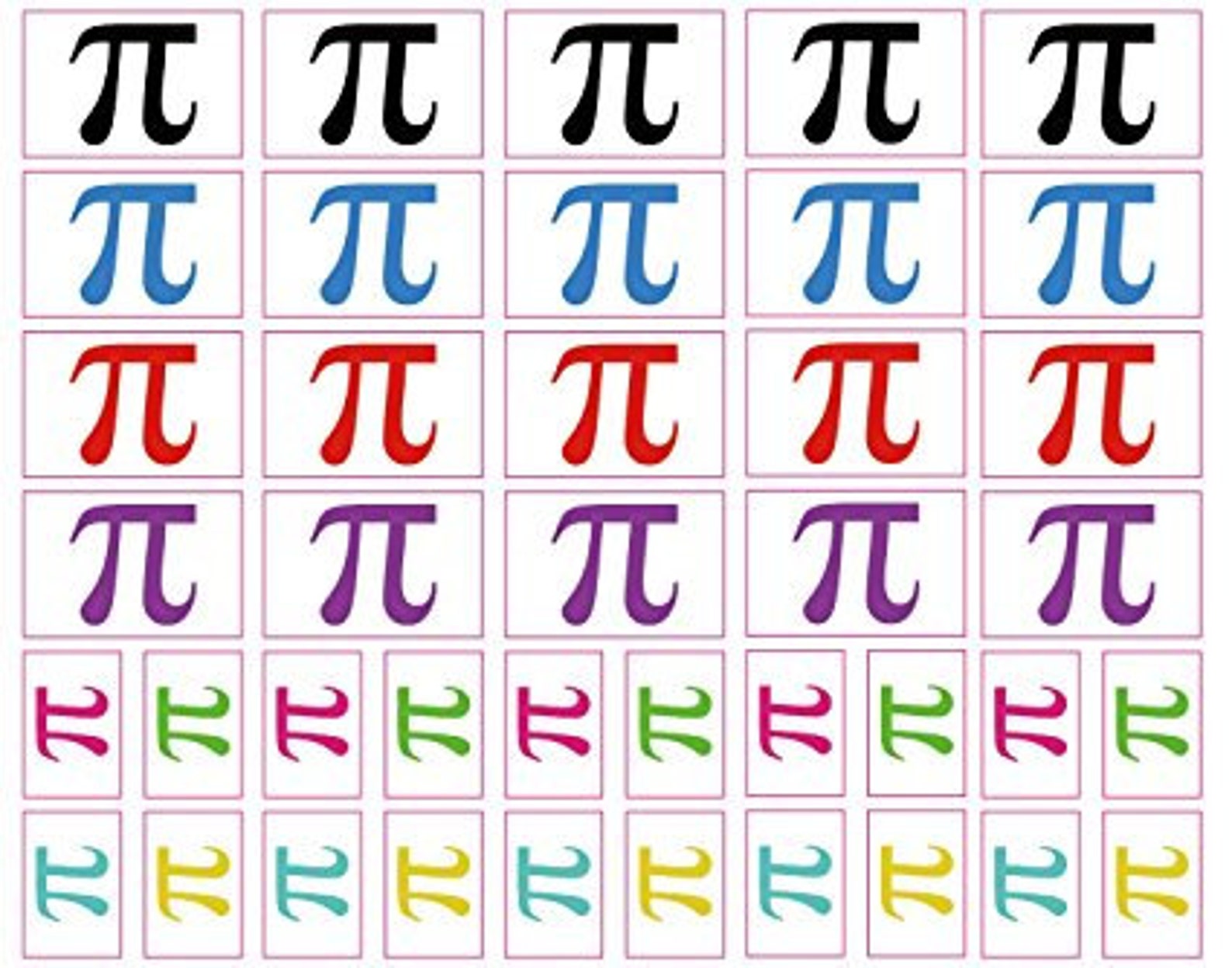 40 Pi Symbol Removable Stickers Pi Day Math Party Favors | Etsy