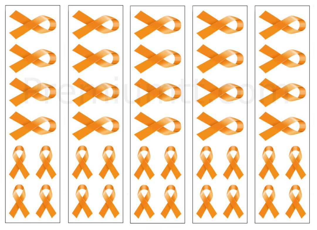 40 Orange Ribbon Temporary Tattoos: Cancer Awareness Tattoo - Etsy