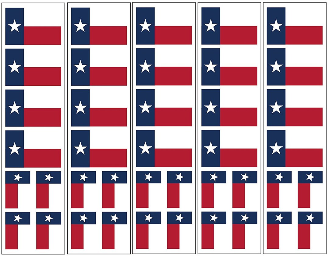 40 Removable Stickers: Texas State Flag, Texan Party Favors, Decals - Etsy