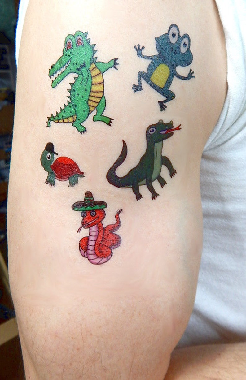Premium Reptile Temporary Tattoos Party Favors: Crocodile - Etsy
