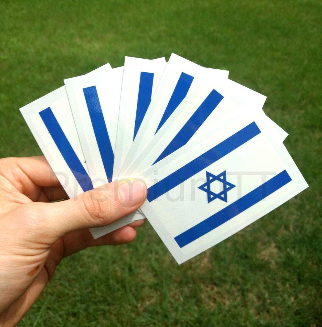 8 Large Israeli Flag Tattoos, Israel Party Favors - Etsy