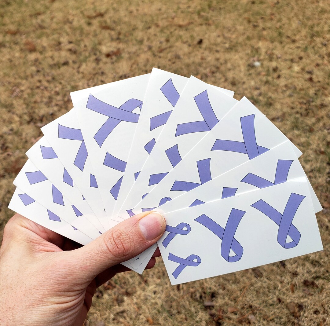 40 Periwinkle Ribbon Temporary Tattoos: Esophageal, Stomach Cancer ...