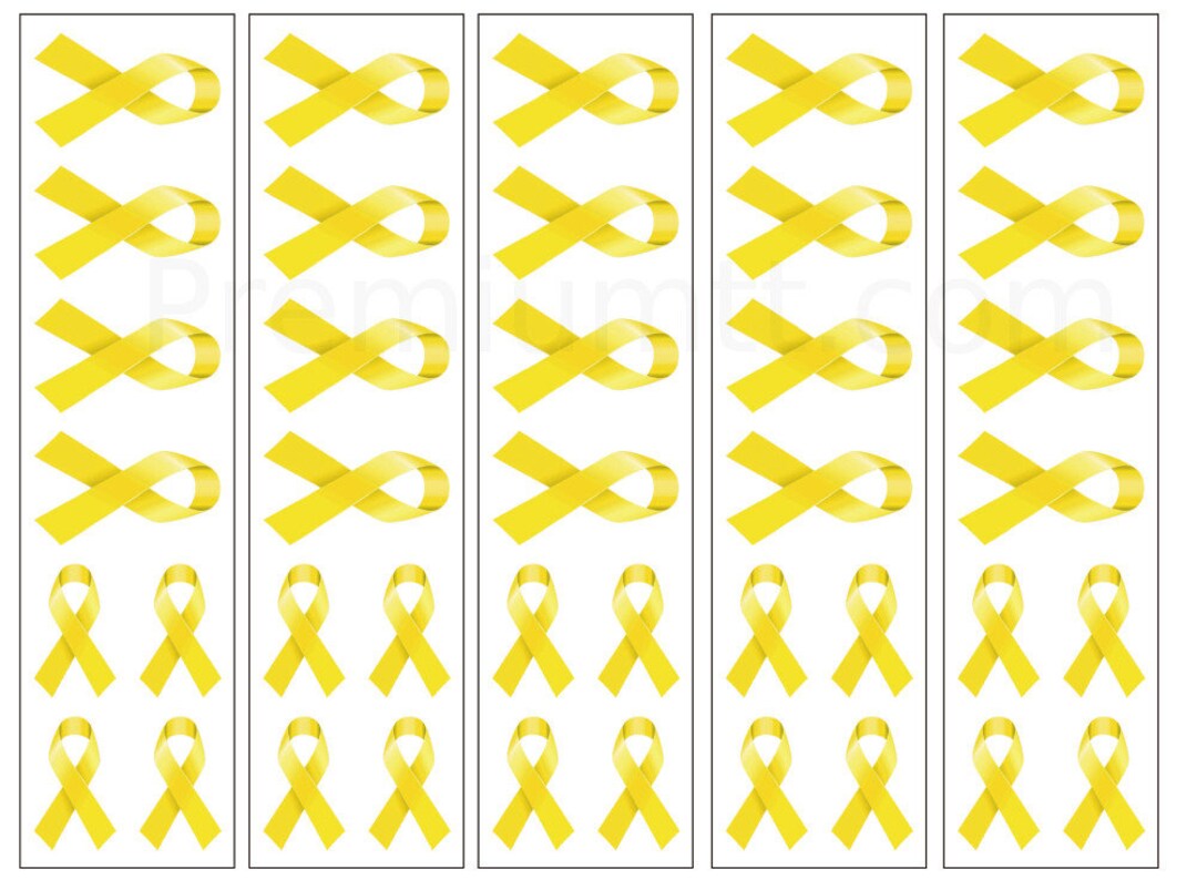 40 Yellow / Gold Ribbon Temporary Tattoos: Cancer Awareness Tattoo - Etsy