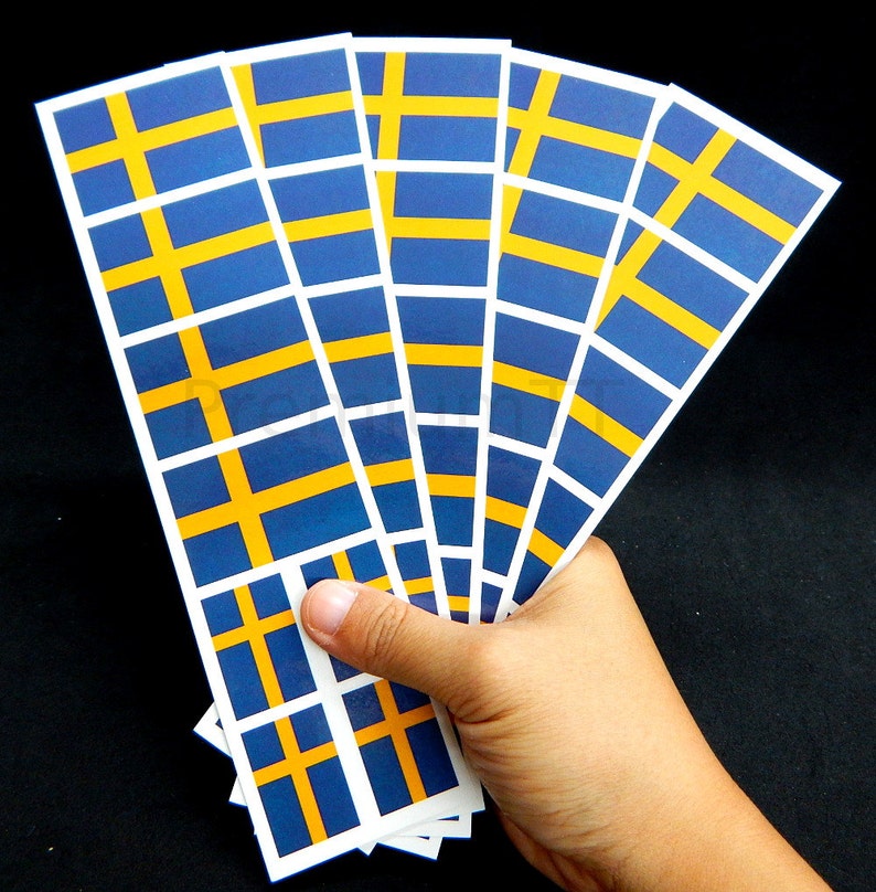 40 Removable Stickers: Sweden Flag, Swedish Party Favors, Decals - Etsy