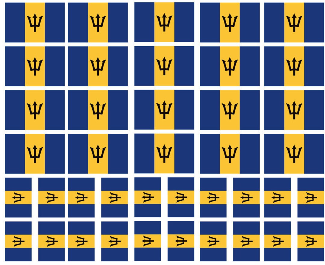 40 Tattoos: Barbados Flag, Party Favors - Etsy