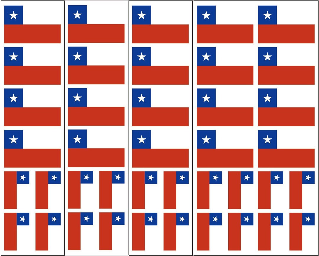 40 Removable Stickers: Chile Flag, Chilean Party Favors, Decals - Etsy