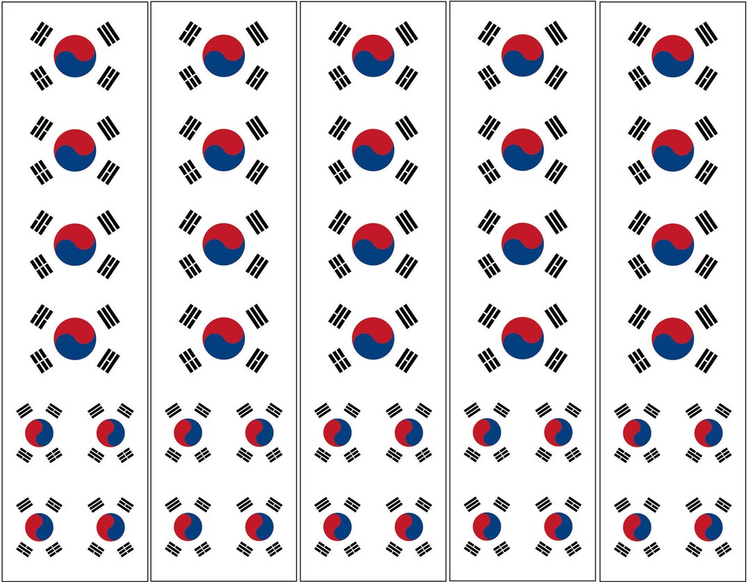 40 Removable Stickers: South Korean Flag, Korea Party Favors, Decals - Etsy