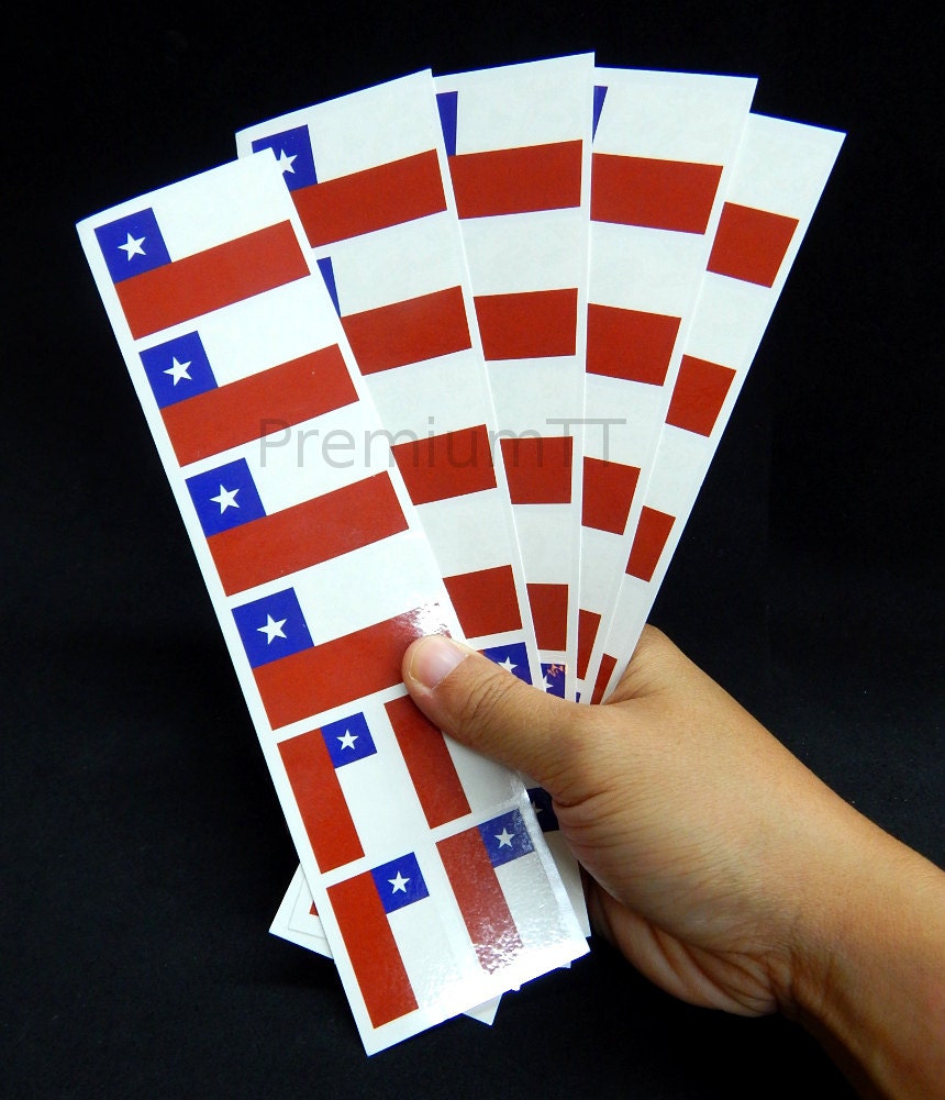 40 Removable Stickers: Chile Flag Chilean Party Favors | Etsy