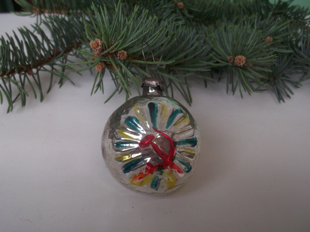 Shiny Symbol of Soviet Communism. Hammer Sickle. Vintage Christmas Tree ...