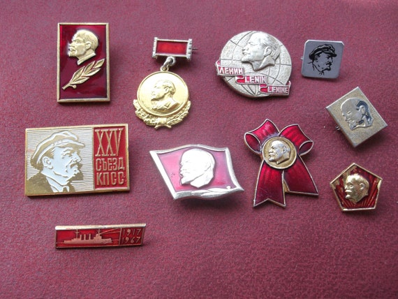 Lenin in Cap Pin. Soviet Propaganda Pin. Lenin Leader… - Gem