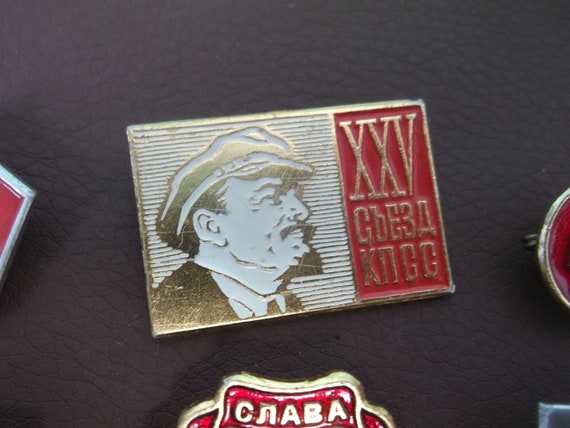 Soviet Vintage Communist Pins. Enameled Badge. Lenin … - Gem