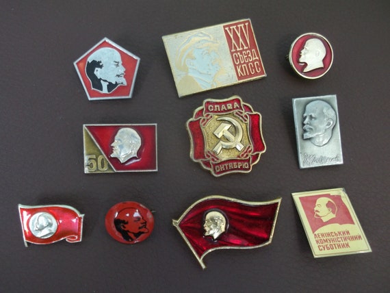 Soviet Vintage Communist Pins. Enameled Badge. Lenin … - Gem