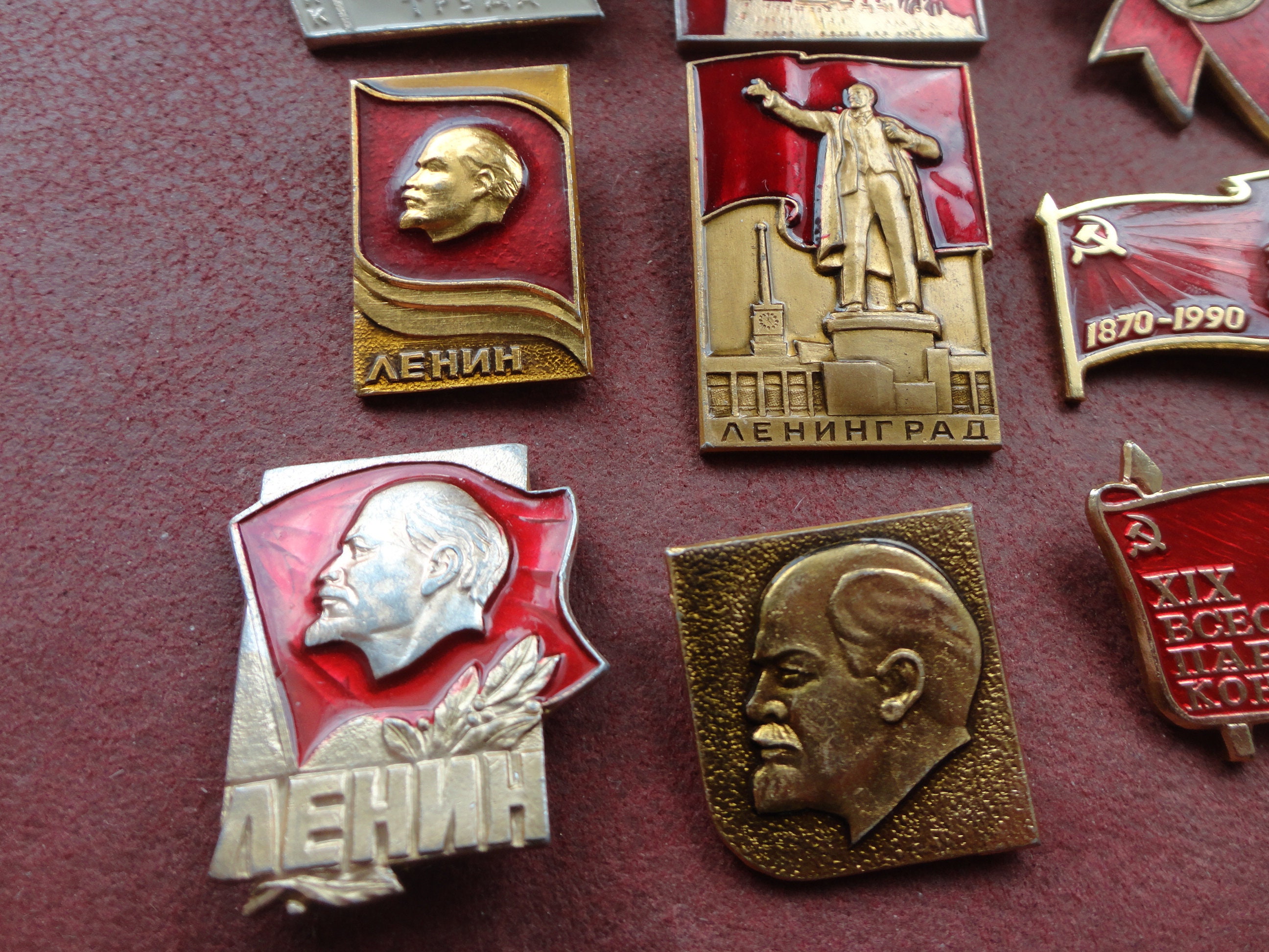 Soviet Red Communist Pins. Soviet Vintage Badge With Lenin - Etsy