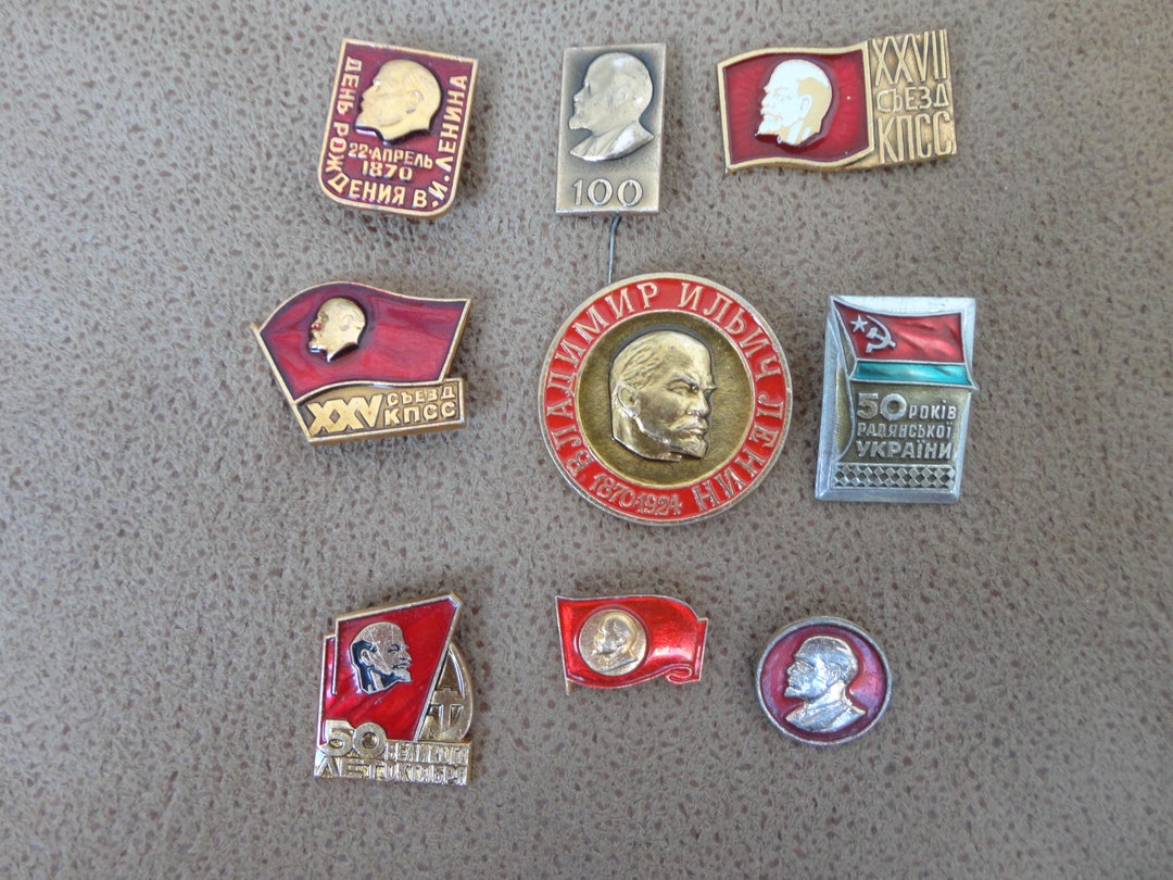 Old Soviet Propaganda Badge. Lenin Pin. Hammer Sickle Pin. Enamel Pin ...