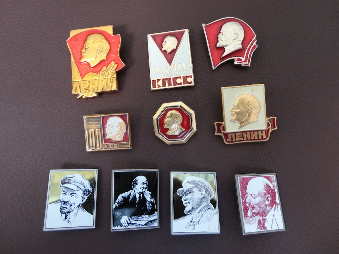 Soviet Propaganda Pins. Enameled Badges Lenin - Etsy