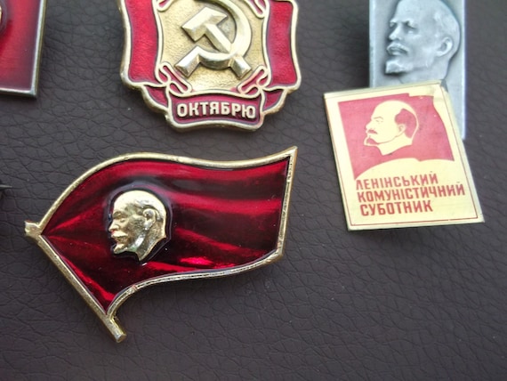 Soviet Vintage Communist Pins. Enameled Badge. Lenin … - Gem