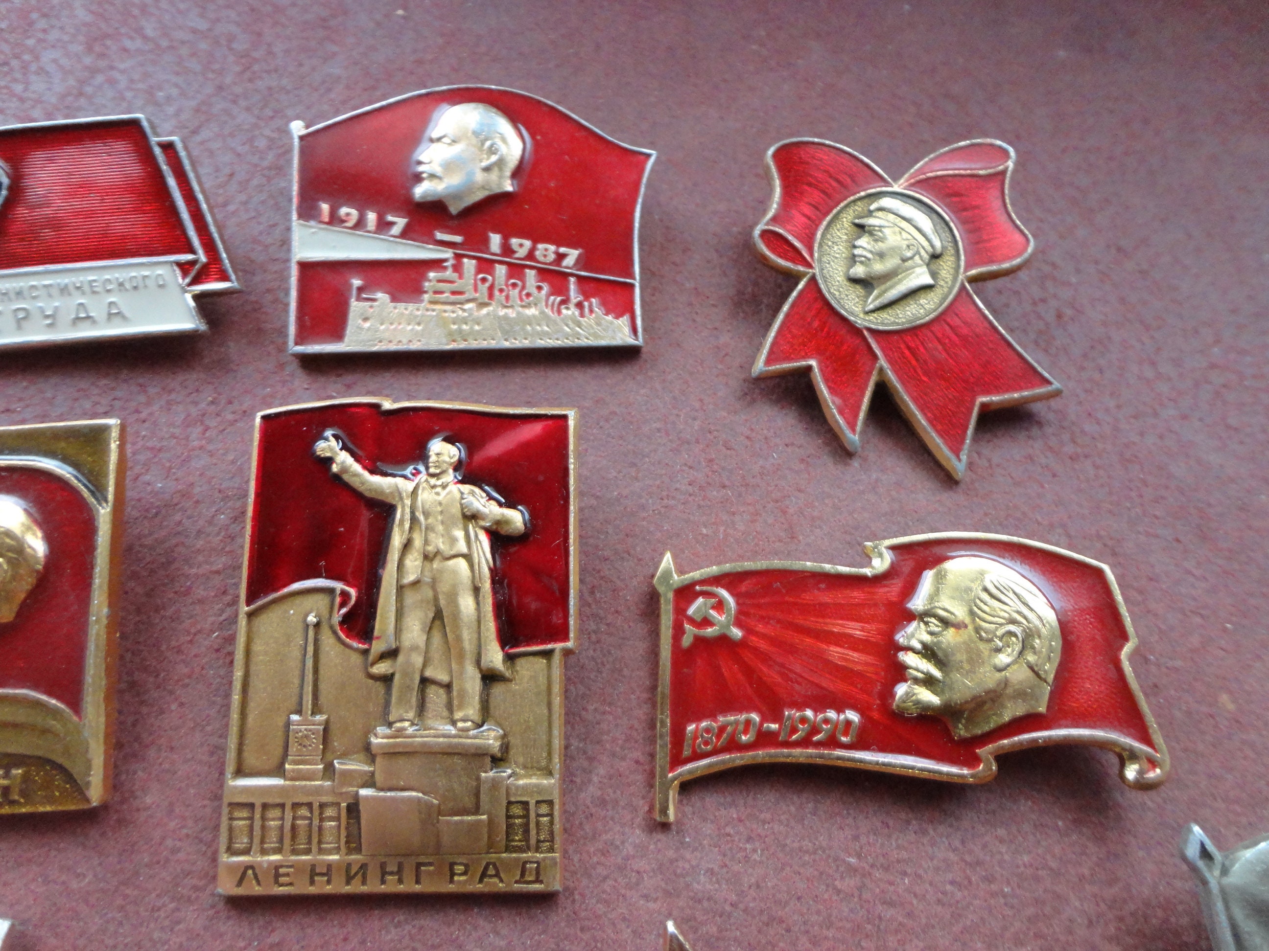 Soviet Red Communist Pins. Soviet Vintage Badge With Lenin - Etsy