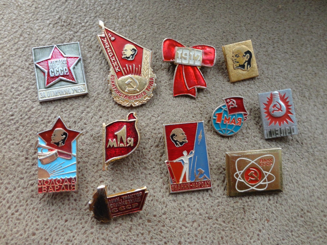 Soviet Vintage Agitation Pins. Soviet Communist Symbols. May - Etsy