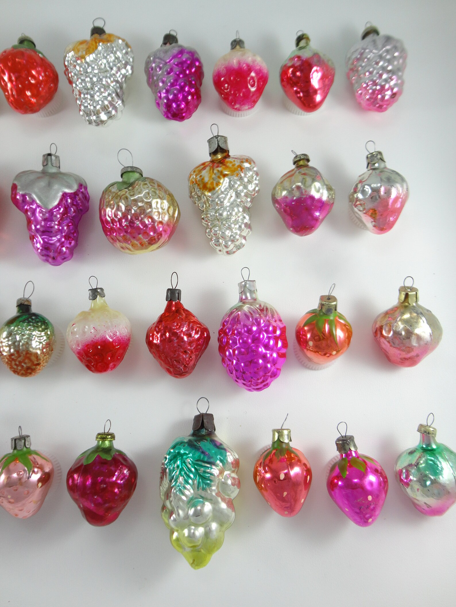 Raspberry, Glass Strawberry and Grape. Vintage Christmas Tree Glass ...