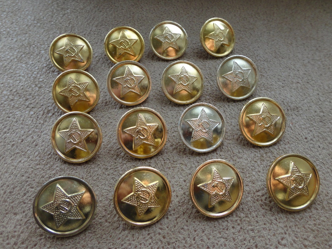 Set of 16 Shiny Buttons of Soviet Army Uniform. Hammer and Sickle - Etsy