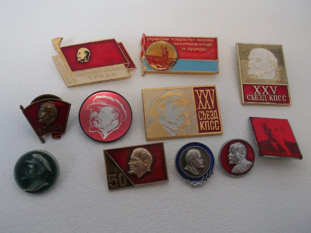 Lenin Pins. Soviet Vintage Badges. Lenin Leader of Soviet ...