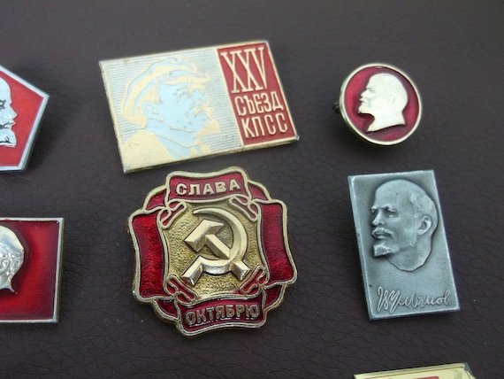 Soviet Vintage Communist Pins. Enameled Badge. Lenin … - Gem